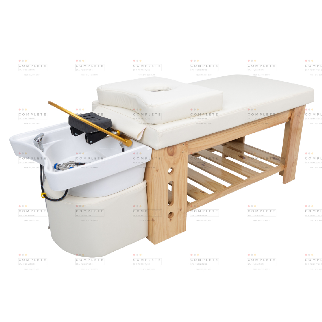 2 in 1 Head Spa Shampoo Bed and White Basin – Complete Spa Furniture